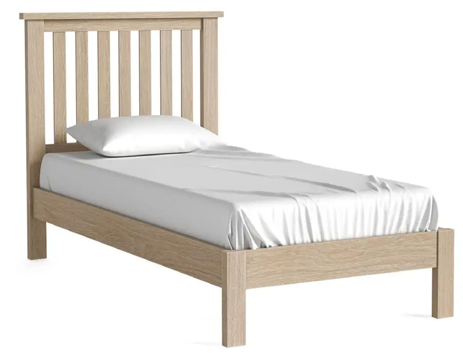 Modern Country Oak 3’ Slatted Low Foot End Bed – Treacys Carpets and ...